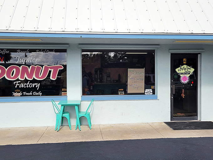 Jupiter Donut Factory's humble exterior hides a universe of handcrafted delights inside. Don't judge this donut book by its cover!