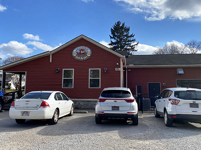 Lager Heads' bright red building stands out like a beacon for hungry travelers. This barn-like structure houses some of Ohio's most tender ribs.