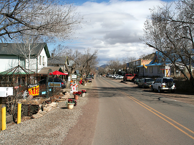 Colorful storefronts line this former ghost town's main drag, where art and eccentricity found their perfect home.