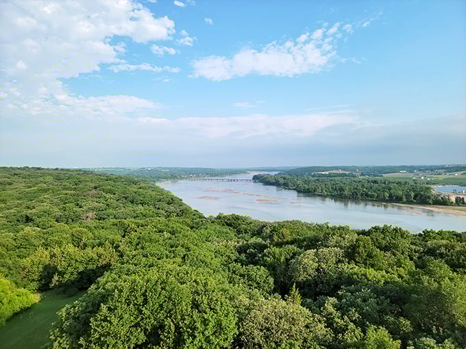 Ancient stone sentinels rise from the landscape at Platte River State Park, guarding a waterfall that seems transported from Hawaii. 