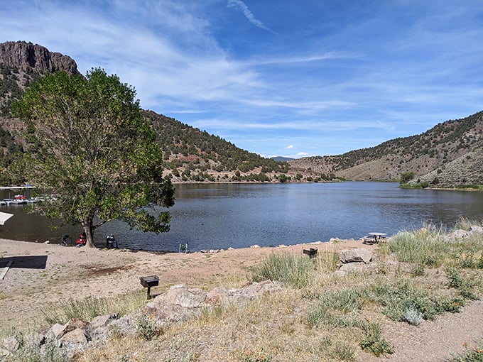 Eagle Valley Reservoir at Spring Valley State Park&mdash;where desert meets water in a union so perfect it belongs on Nevada's wedding chapel brochure.