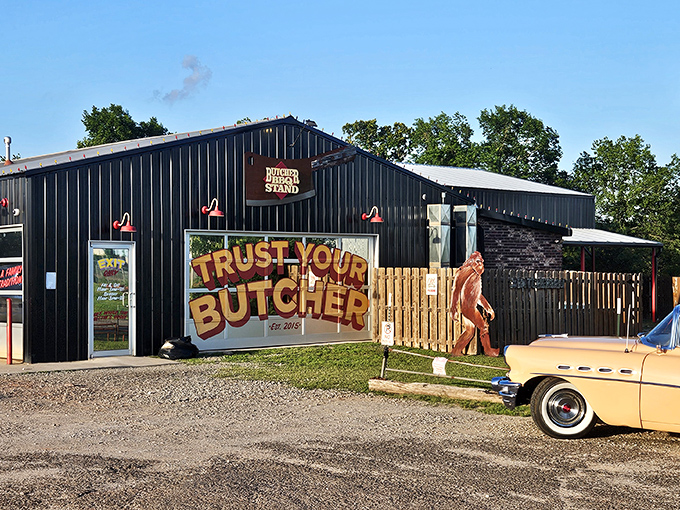 "Trust Your Butcher" isn't just a sign&mdash;it's a life philosophy at this black barn of brisket brilliance.