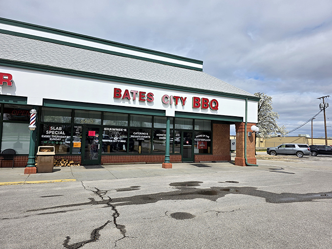 The full view of Bates City BBQ &ndash; where meat pilgrims gather for Kansas City's sacred smoke ritual.