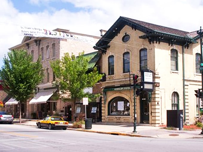 Tomaso's sign beckons from Cedarburg's cream city brick buildings &ndash; where Wisconsin history meets "let's stop for lunch" temptation.