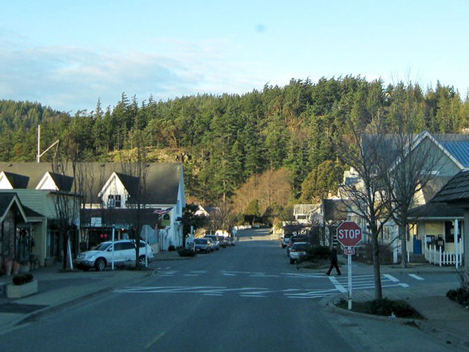 Eastsound: Main Street's quiet beauty betrays nothing of the island adventures waiting just beyond these picture-perfect storefronts.