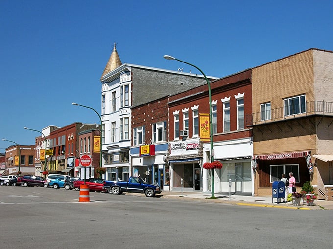 Colorful storefronts stand shoulder-to-shoulder like old friends, offering budget-friendly shopping in Fairfield's historic district.