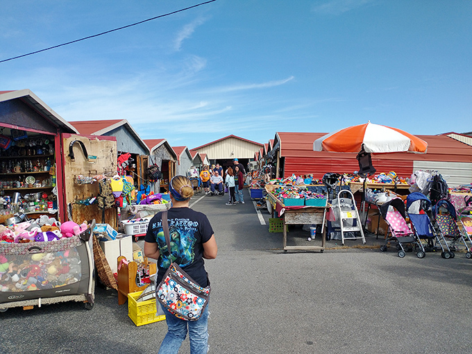 The iconic red barn houses a universe of treasures.