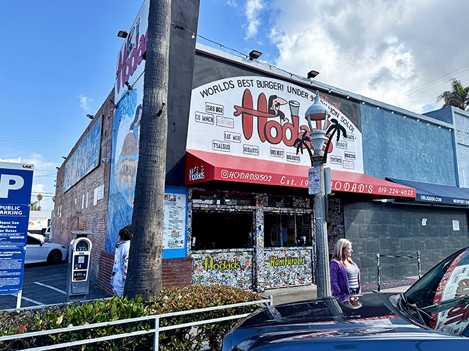 At Hodad's, the colorful exterior matches the personality inside. Like finding a treasure chest at the end of a rainbow, except the gold is beef and the rainbow is delicious.