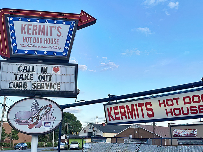 Kermit's iconic sign has guided hungry travelers for generations. The "All American Hot Dog" isn't just a slogan&mdash;it's a way of life.