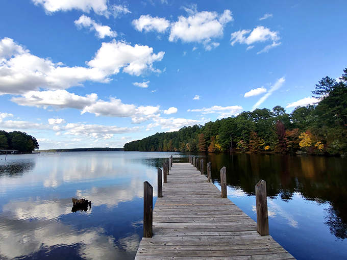 Mirror, mirror on the lake. The water's so clear here, even the clouds come down for a closer look.