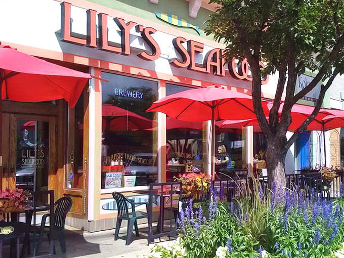 Those colorful umbrellas aren't just for show – they're signaling all seafood lovers to the party happening inside.