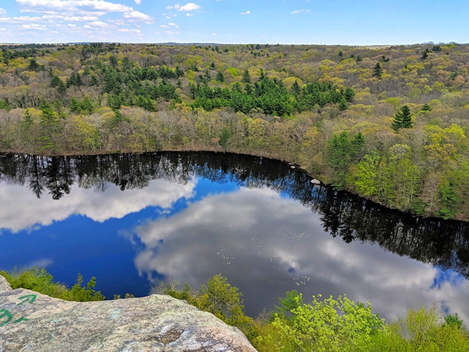 That magical moment when sky meets water at Old Furnace State Park&mdash;nature's infinity pool without the resort price tag!