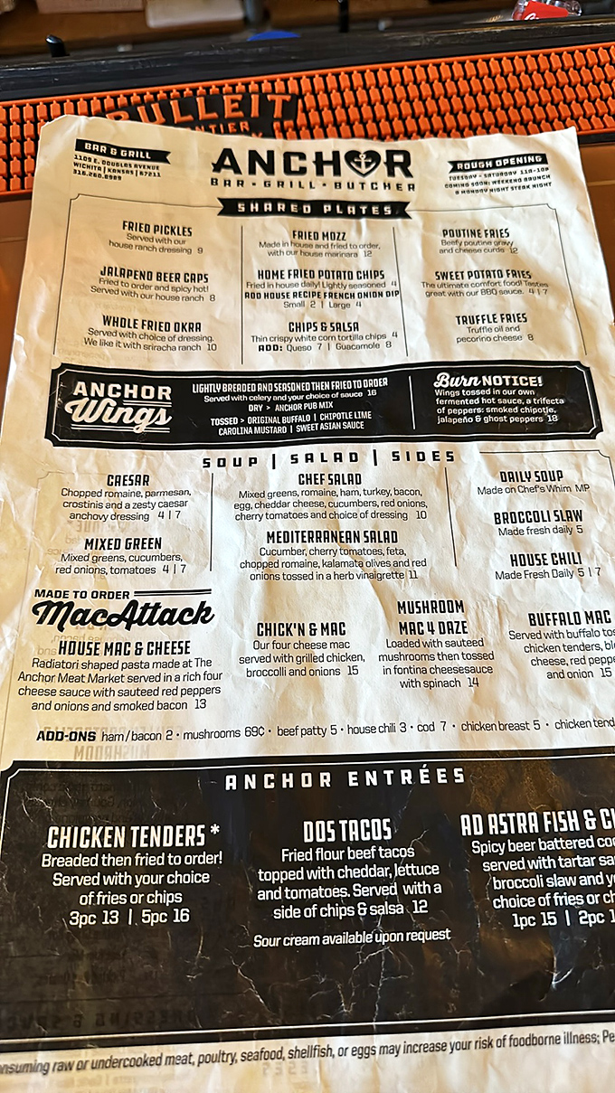 This menu isn't just a list of food &ndash; it's a roadmap to happiness with "Mac Attack" as the promised land. 