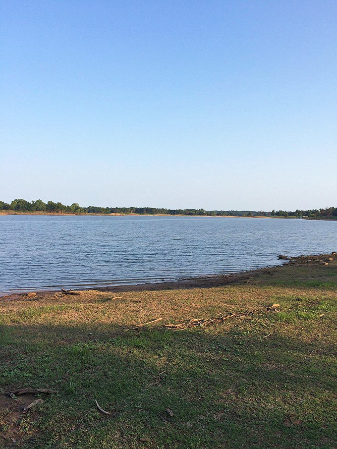 The horizon stretches into forever at Keystone Lake, where Oklahoma sky meets water in a marriage that never gets old.