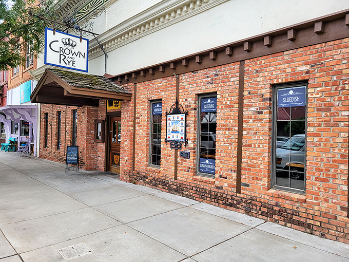 The Crown & Rye's warm brick facade isn't just inviting&mdash;it's practically sending you a handwritten dinner invitation.