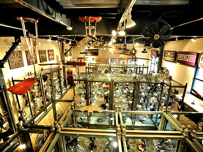 Not your average display cases - the Fanimation Antique Fan Museum houses a whirlwind of mechanical artistry from eras when cooling off had style.