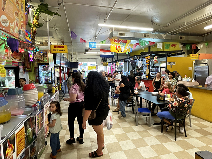 The weekend food court buzz rivals any five-star restaurant for pure joy. Notice how nobody's looking at their phones? That's called living.