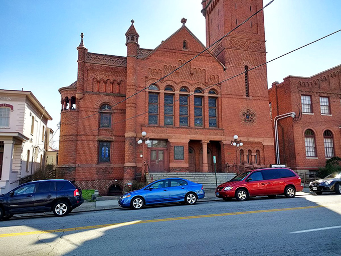 Faith doesn't require a fortune in Danville. This magnificent brick church stands as testament to the community's spiritual heritage and architectural preservation efforts.