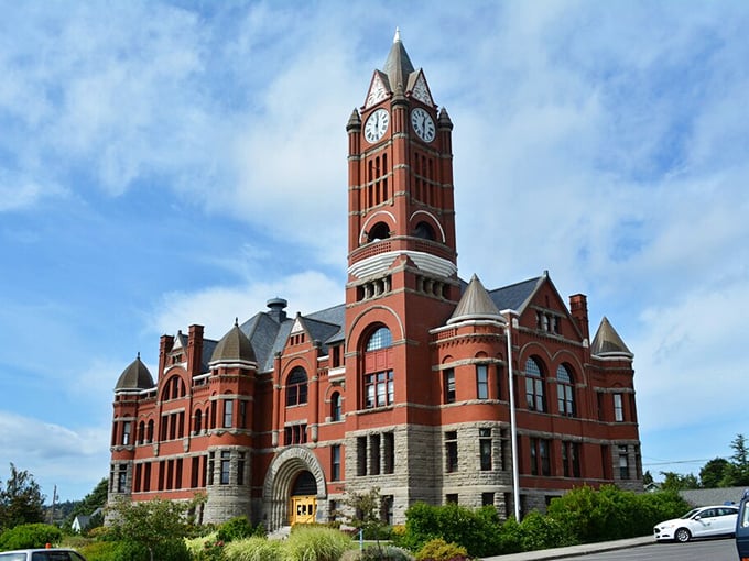 The Jefferson County Courthouse has been keeping time and dispensing justice since 1892, its red brick tower a beacon for lost sailors and tourists alike.