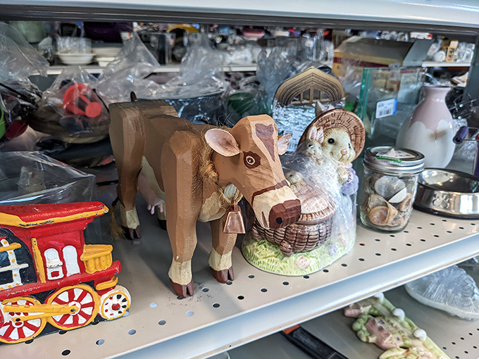 One shopper's castoff is another's conversation piece. These charming figurines await their second act in someone's curio cabinet or bookshelf.