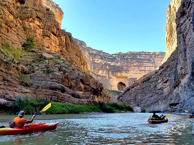 Paddling between 1,500-foot canyon walls feels like navigating through Earth's own cathedral. Whispering is optional but recommended.