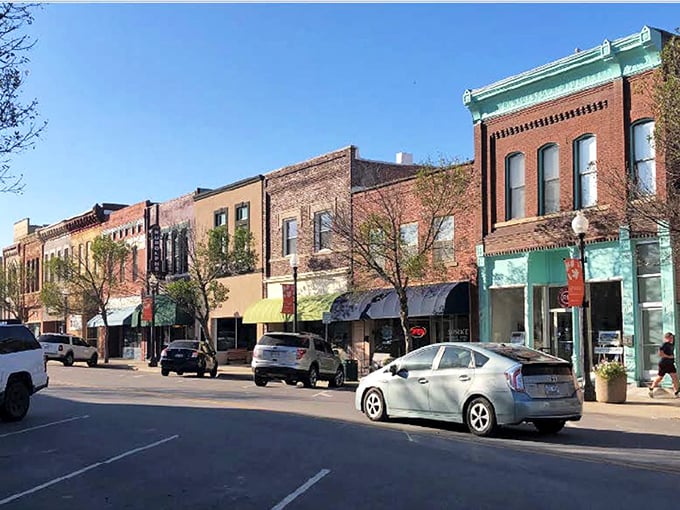Main Street isn't just a thoroughfare&mdash;it's Atchison's living room, where brick buildings house affordable treasures and friendly conversations.