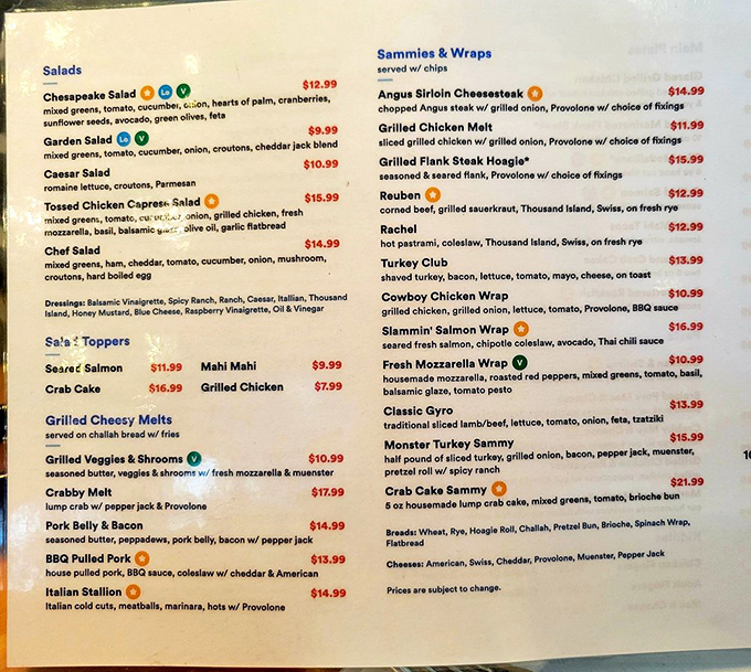 This menu isn't just a list of options&mdash;it's a roadmap to happiness. The "Monster Turkey Sammy" isn't false advertising, folks.