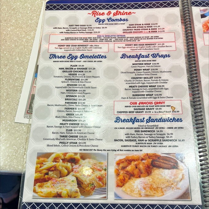 The breakfast menu reads like a love letter to morning indulgence, with benedicts and omelets taking center stage in this symphony of comfort.