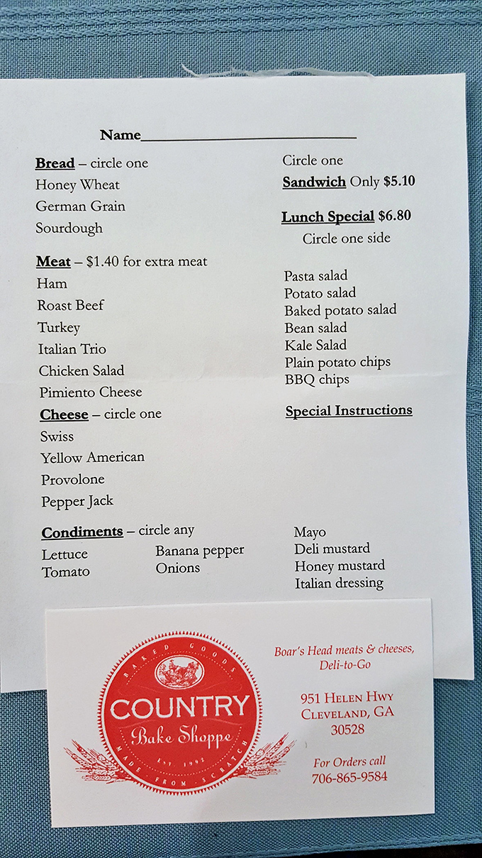A menu so gloriously simple it feels like time travel. No QR codes, no fusion confusion&mdash;just honest sandwiches that understand their purpose in life.