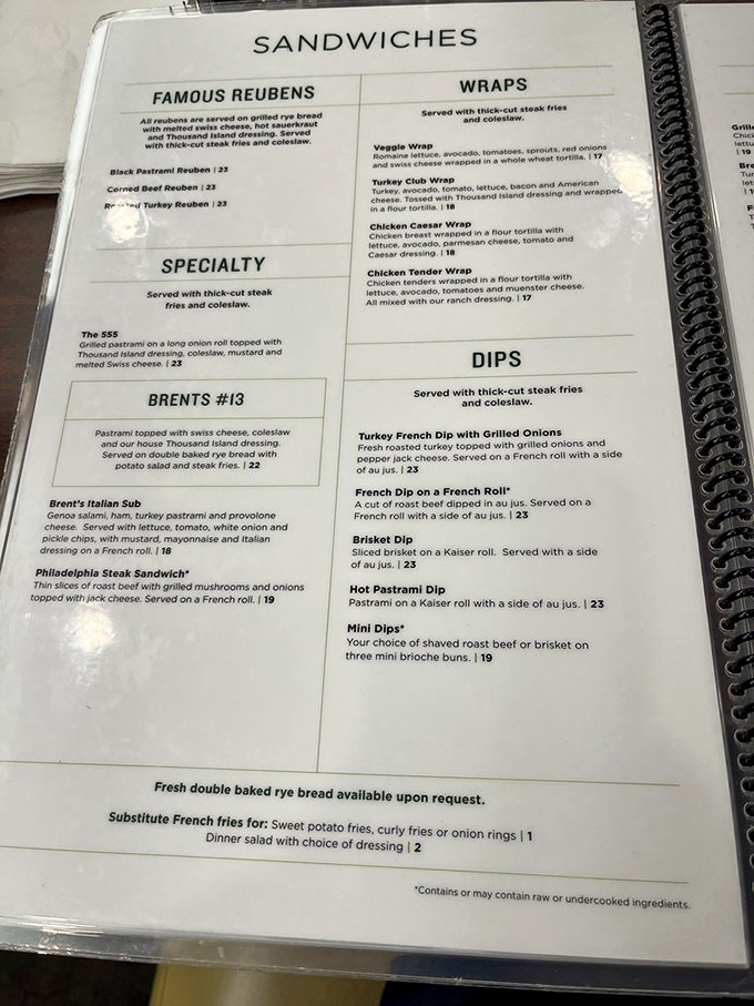 The menu of champions&mdash;where decisions are tough and regrets are impossible. Notice how "Famous Reubens" gets top billing for good reason.
