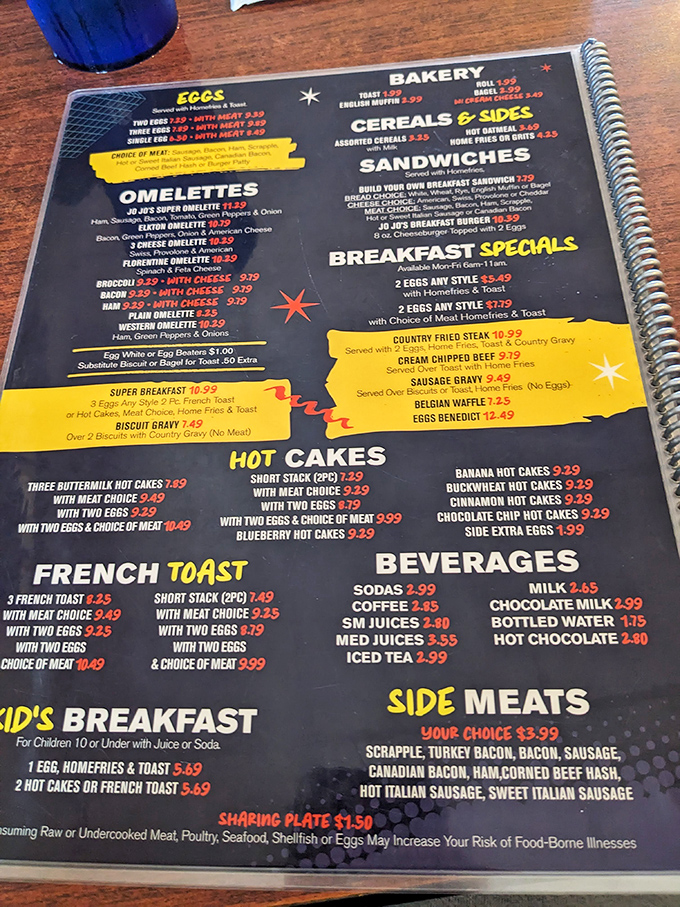 This menu isn't just a list of options &ndash; it's a roadmap to happiness. The breakfast section alone could solve most of life's problems.