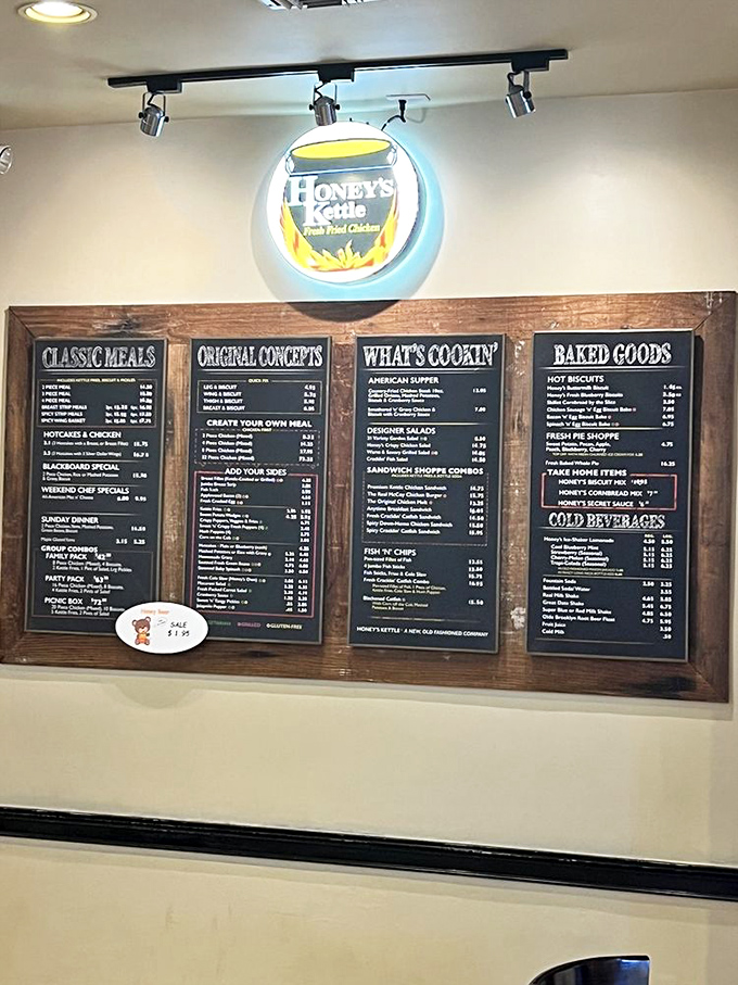 The menu board reads like a love letter to comfort food classics. Decision paralysis has never been so delicious.