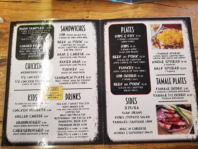 The menu at McClard's reads like a greatest hits album of Southern barbecue classics, with their famous tamale spread stealing the spotlight.