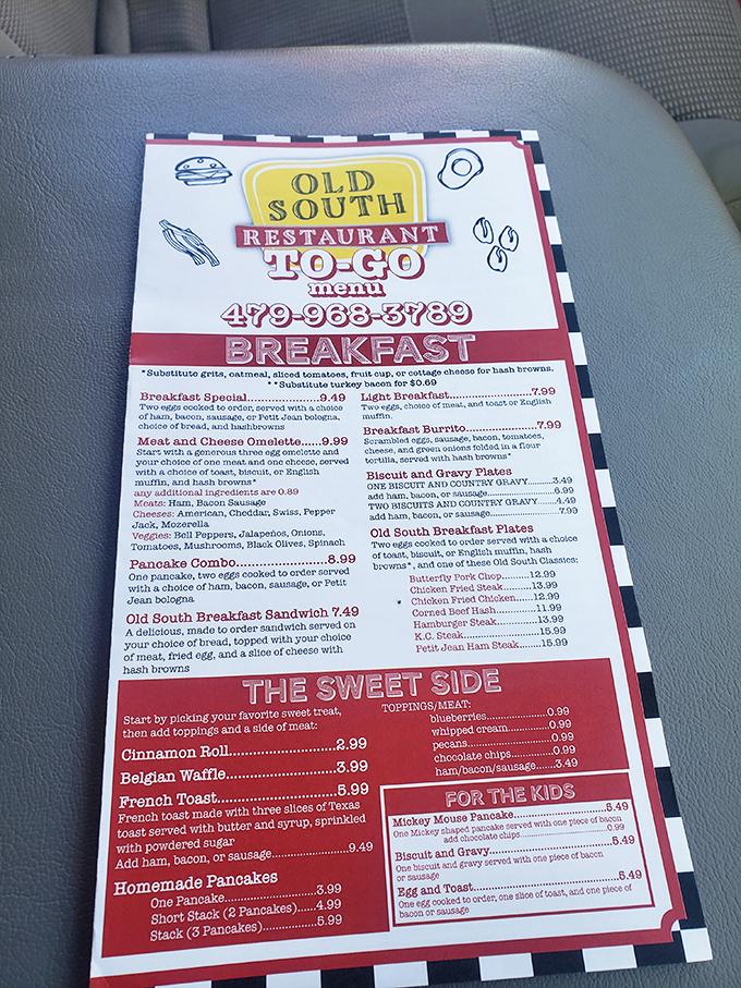 The to-go menu reads like a love letter to Southern breakfast classics. Decisions, decisions!