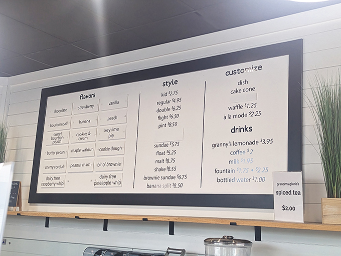 The menu board at Dewster's reads like poetry for dessert lovers. Choosing just one flavor might be the hardest decision you'll make all day. 