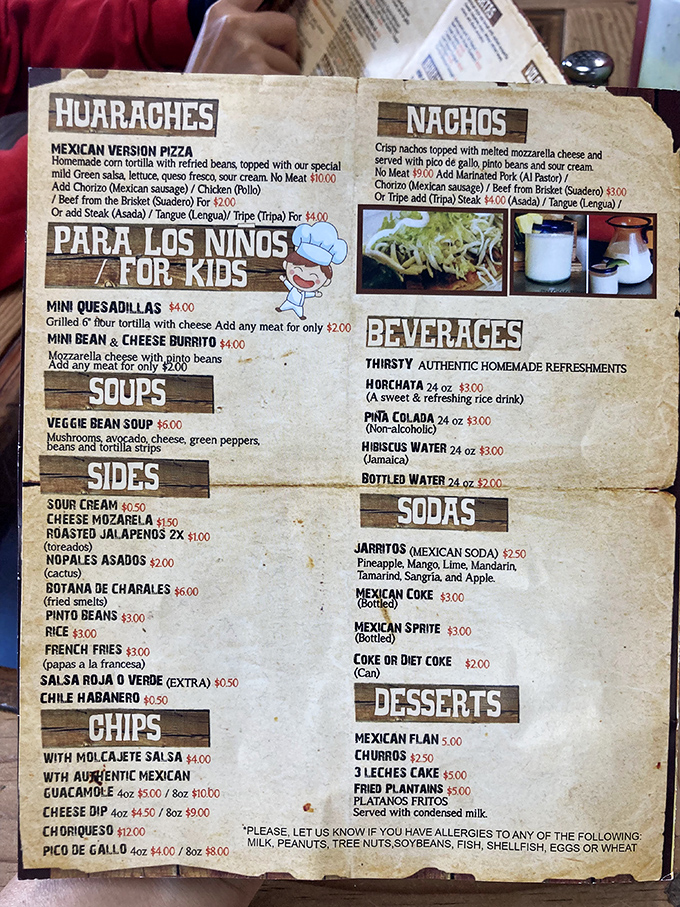 The well-worn menu tells stories of countless Ohio pilgrimages. Each food category promises a different path to Mexican food nirvana.