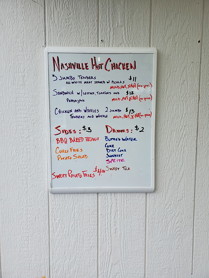 Simplicity at its finest. This no-nonsense menu board tells you everything you need to know&mdash;they do chicken really, really well. 
