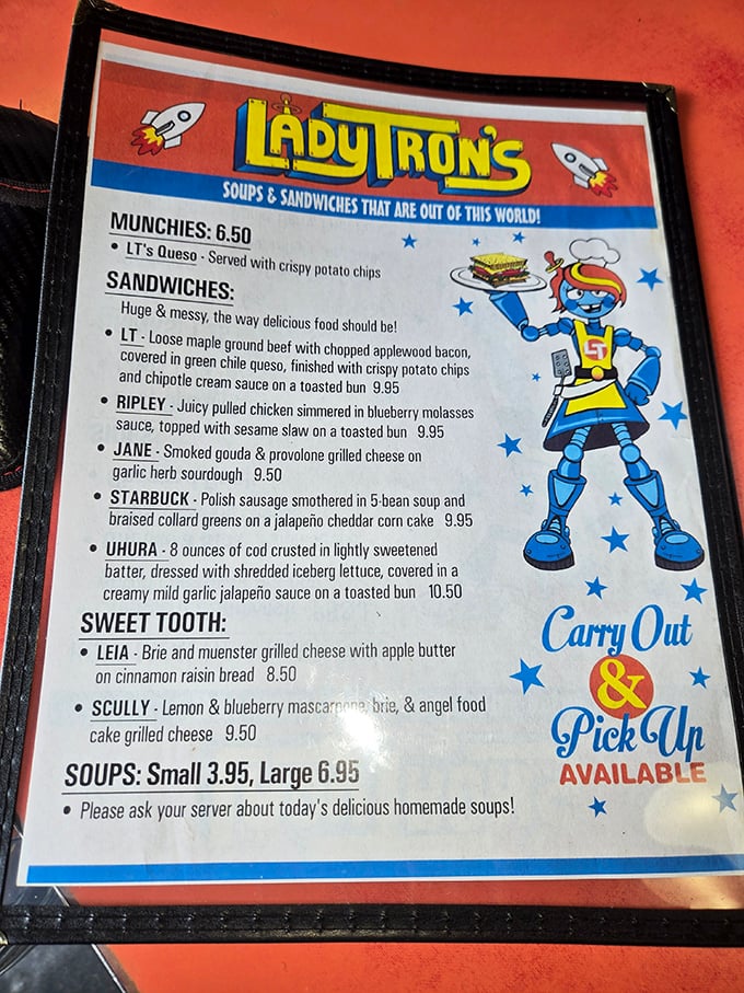 This isn't your average diner menu. Each sandwich bears a sci-fi moniker that promises flavor combinations as adventurous as space exploration itself.
