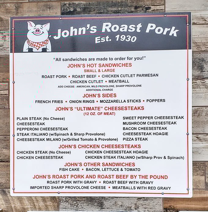 The menu board tells a simple story: no frills, no gimmicks, just sandwich perfection waiting to be ordered. 