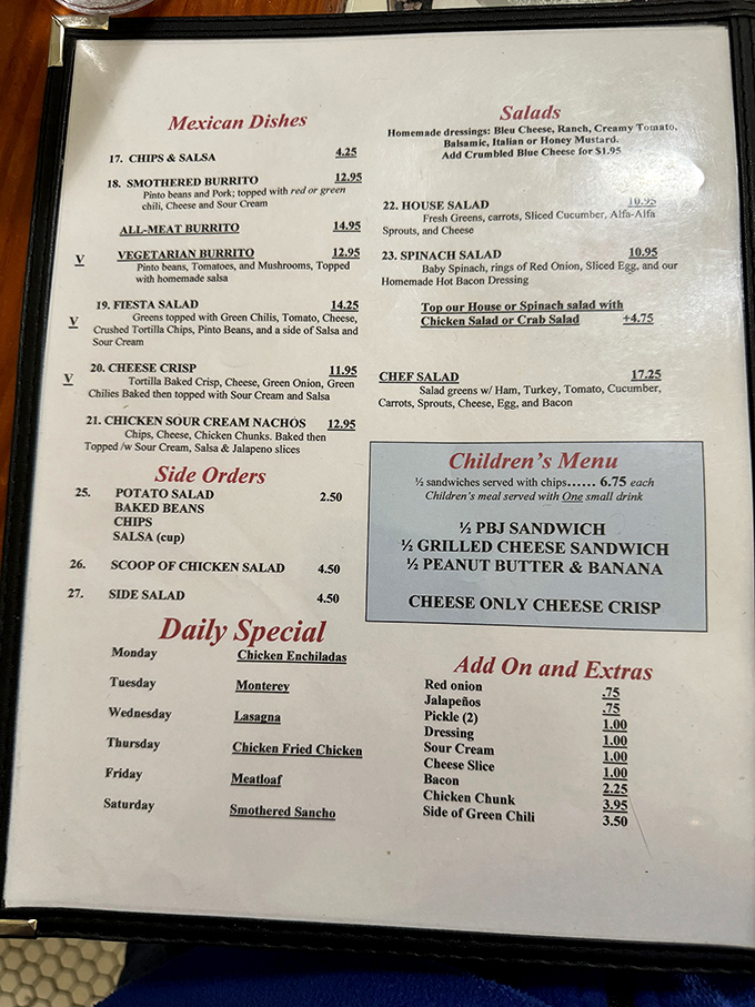 This menu isn't just offering food&mdash;it's providing a roadmap to happiness with daily specials that locals set their watches by.