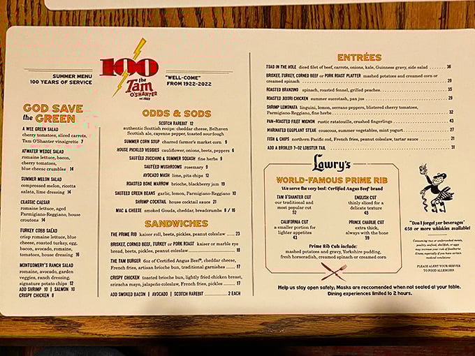 A menu that celebrates its century-long legacy, featuring the star attraction that's been drawing Angelenos for generations: Lawry's world-famous prime rib.