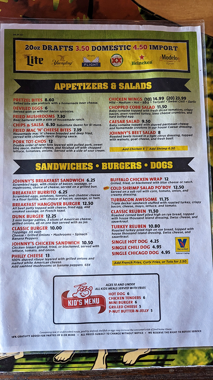 This menu isn't just a list of food&mdash;it's a roadmap to happiness with the Turkey Reuben as your final destination.