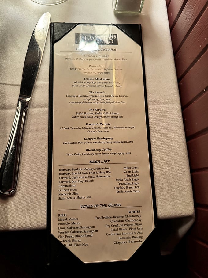 The cocktail menu reads like poetry for grown-ups. That Eastport Hemingway has my name written all over it.