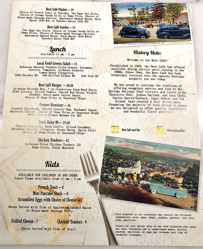 A menu that tells a story&mdash;established in 1933 and still making taste buds dance nearly a century later with chef-driven comfort food.