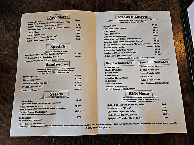 A menu that cuts right to the chase&mdash;no flowery descriptions needed when the food delivers this consistently. The Wednesday Steak for Two special has launched a thousand date nights.