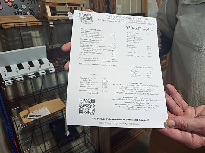 This menu isn't just a list&mdash;it's a roadmap to sandwich nirvana. Notice that confident tagline: "The Best Deli Sandwiches in Southeast Kansas!"