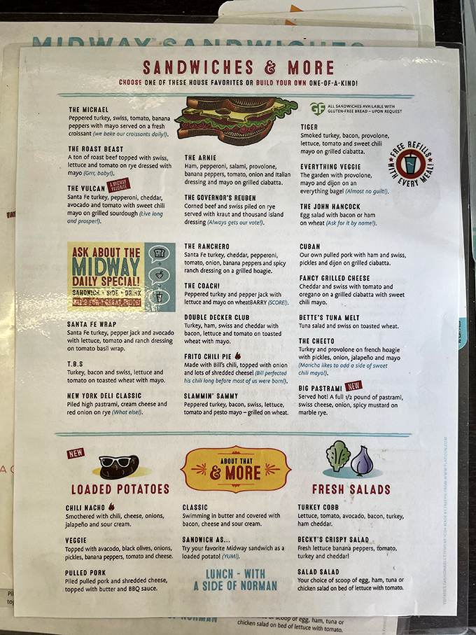 The menu board reads like a love letter to sandwich perfection. From "The Michael" to "Big Pastrami," each option promises a different path to happiness.