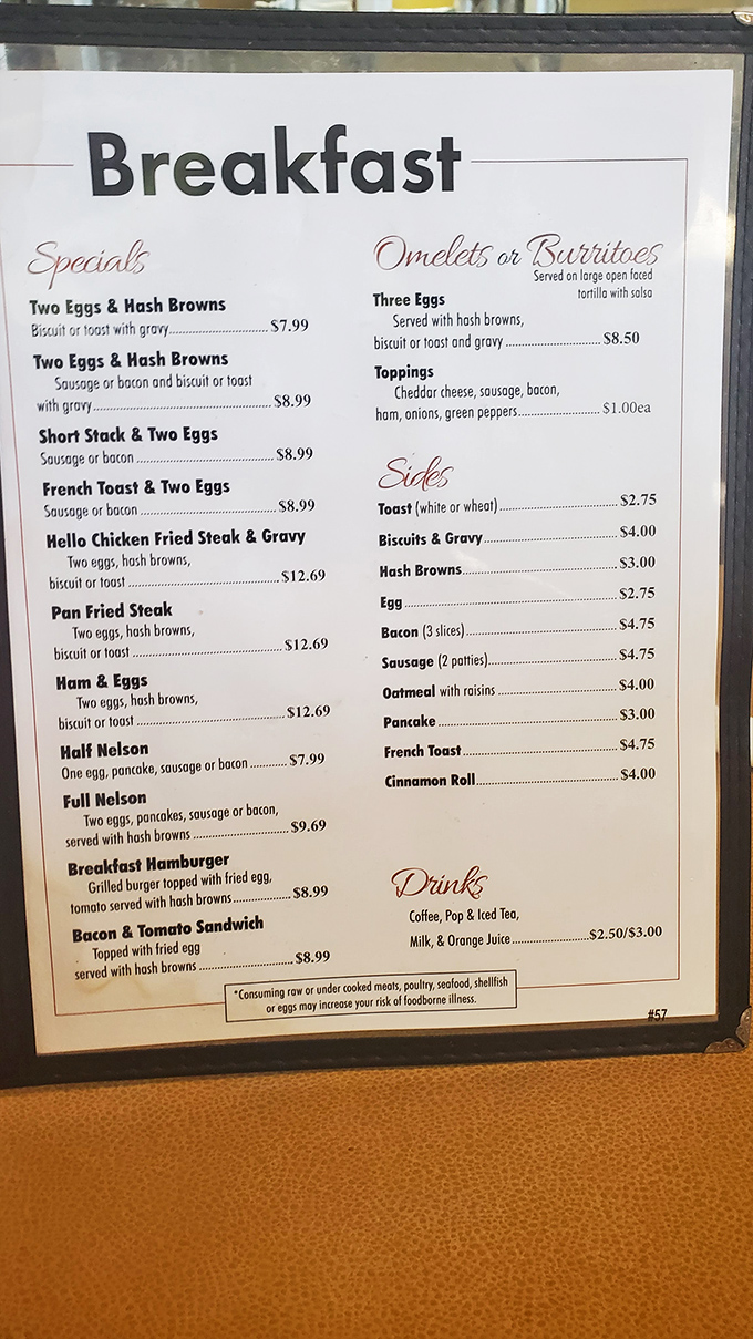 The breakfast menu reads like poetry to hungry souls. "Half Nelson" and "Full Nelson" aren't wrestling moves here&mdash;they're pathways to satisfaction.