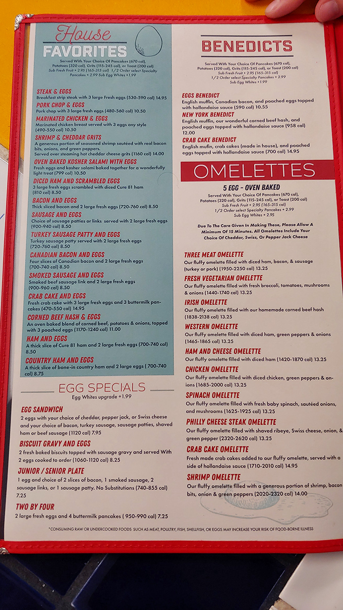 This menu isn't just reading material&mdash;it's a roadmap to happiness. Each option promises a journey to breakfast bliss worth every delicious calorie.