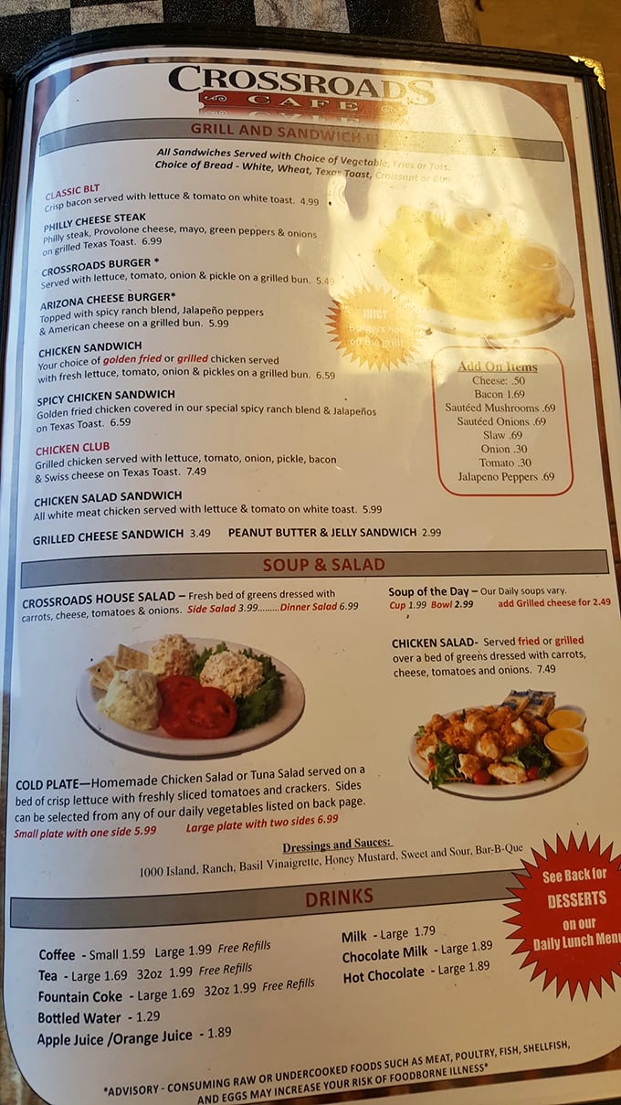 The menu at Crossroads doesn't need fancy fonts or pretentious descriptions&mdash;these are dishes that speak for themselves.